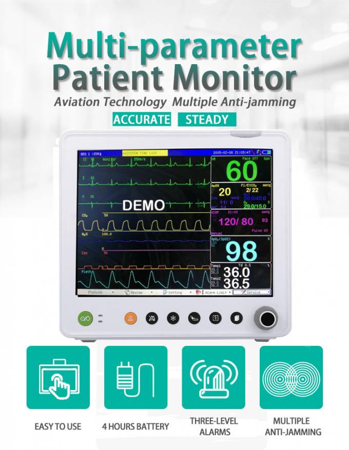 Pertolongan Pertama SPO2 NIBP ECG Monitor Pasien Multi Parameter Dengan ...