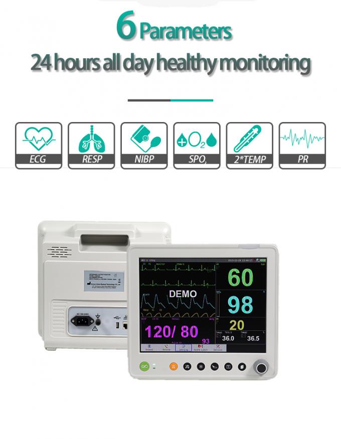 Pertolongan Pertama SPO2 NIBP ECG Monitor Pasien Multi Parameter Dengan ...