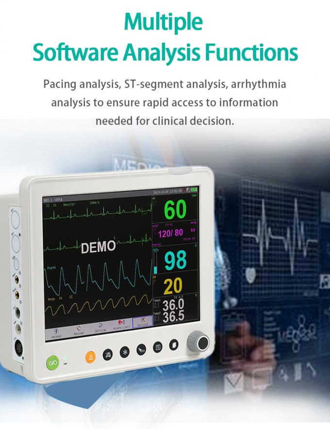 Pertolongan Pertama SPO2 NIBP ECG Monitor Pasien Multi Parameter Dengan ...