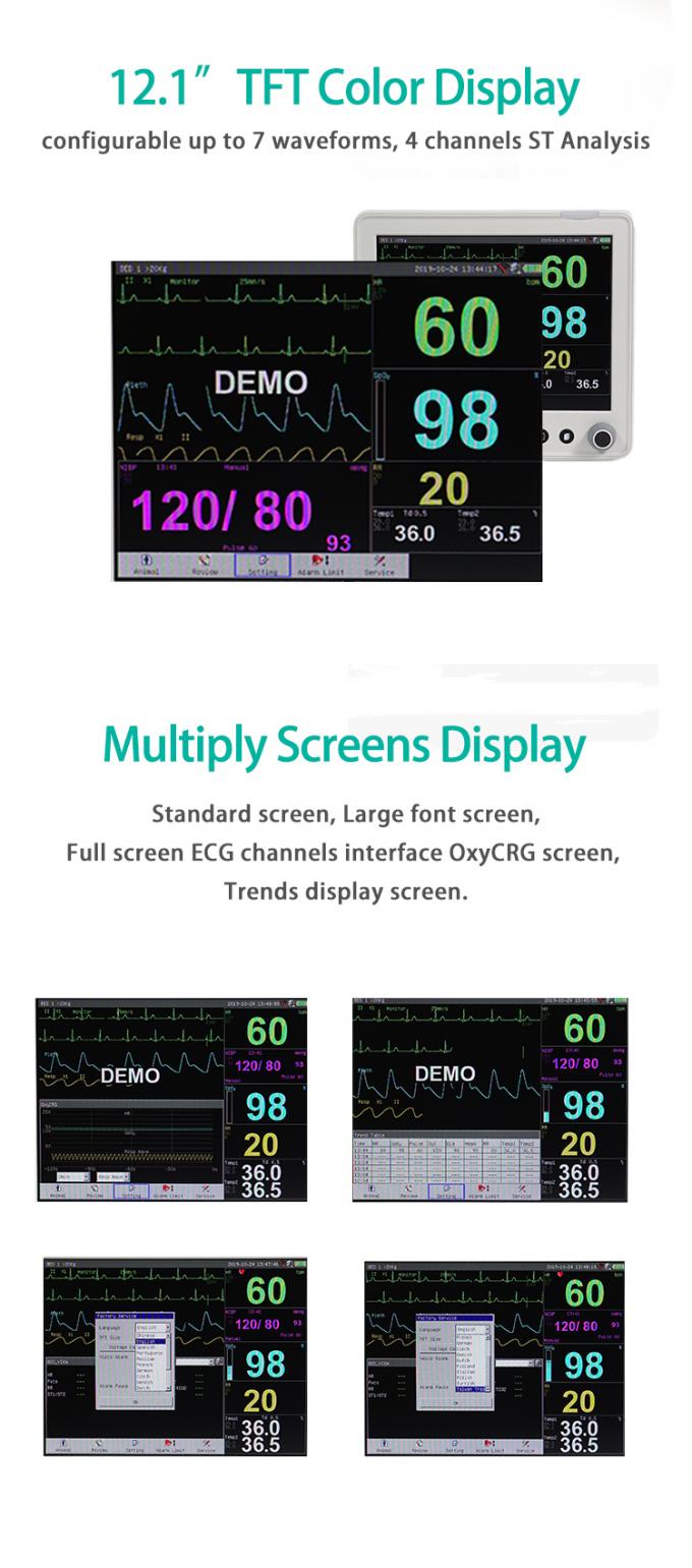 Pertolongan Pertama SPO2 NIBP ECG Monitor Pasien Multi Parameter Dengan ...
