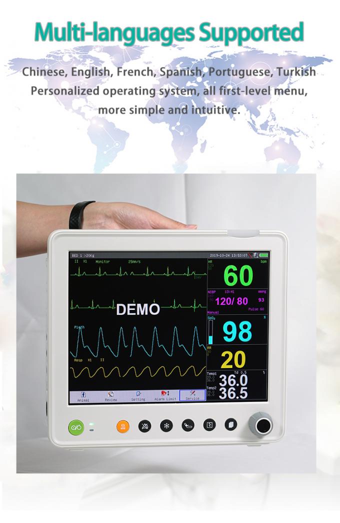Pertolongan Pertama SPO2 NIBP ECG Monitor Pasien Multi Parameter Dengan ...